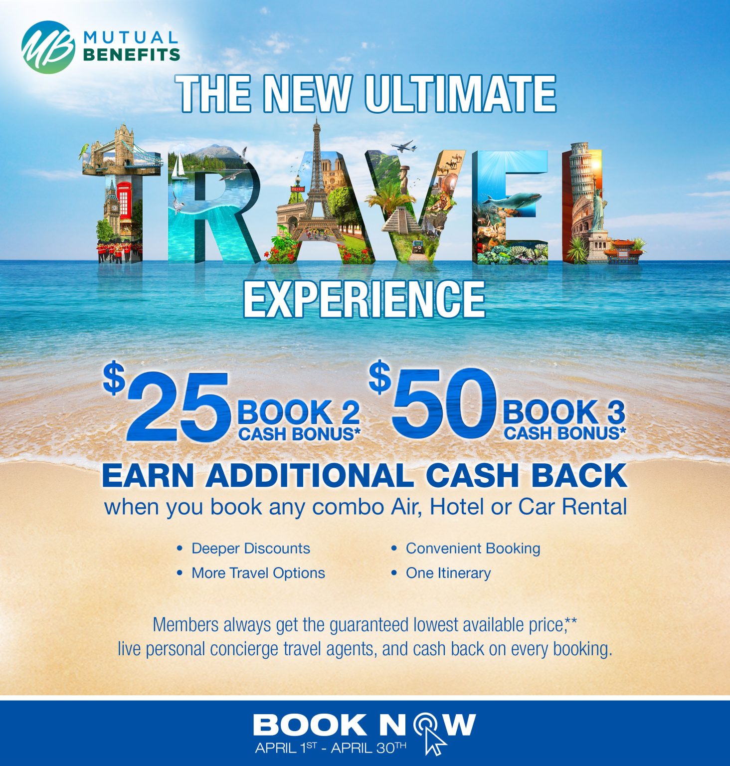 Mutual Benefits Members: Book Your Travel Now and Earn Additional Cash ...