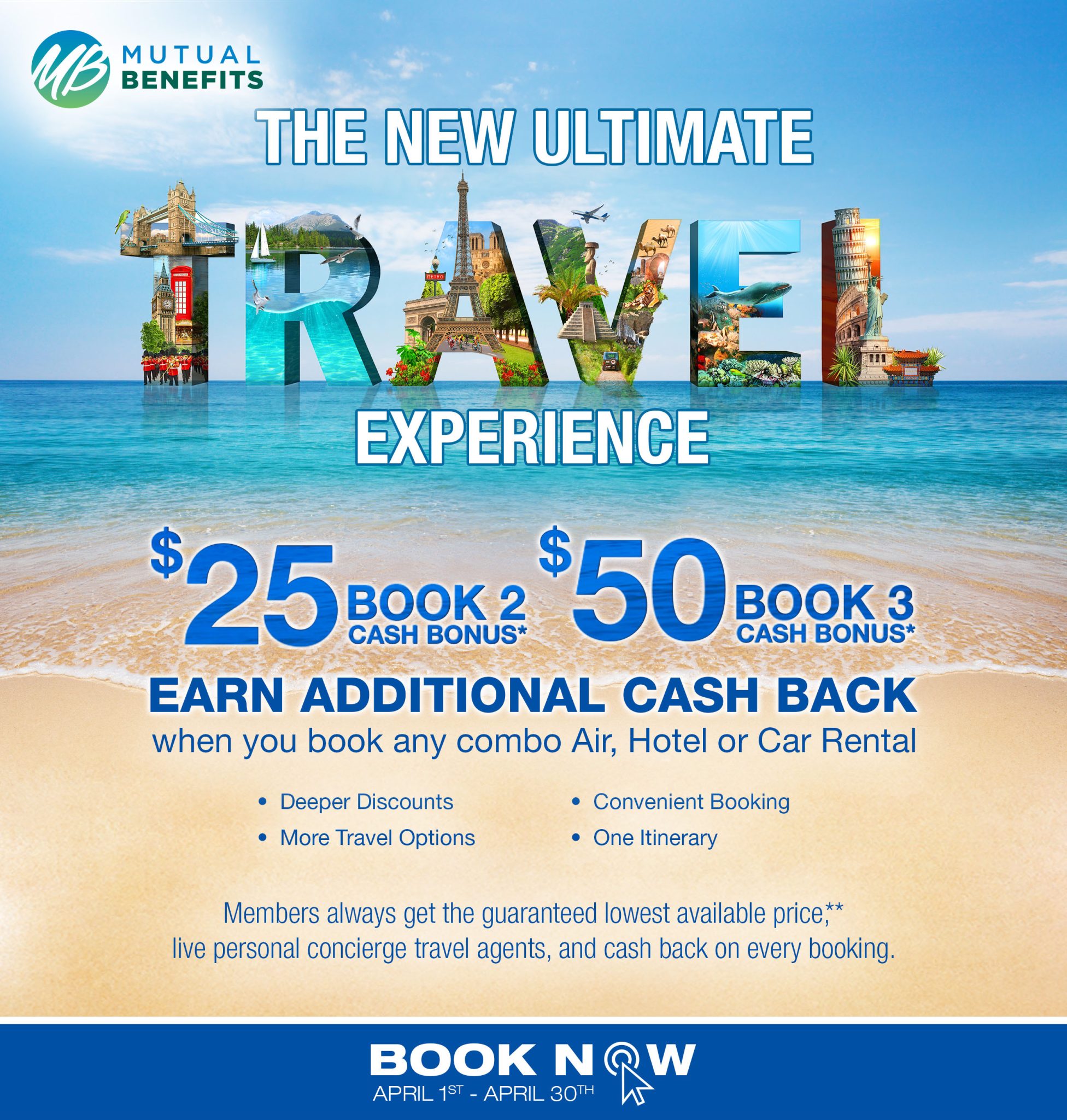 Mutual Benefits Members: Book Your Travel Now and Earn Additional Cash ...
