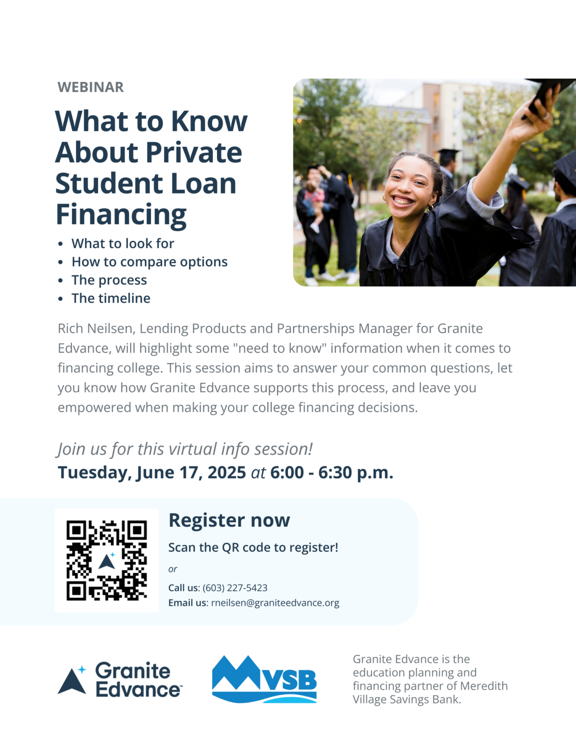 MVSB Partners with Granite Edvance to Host Webinar on Student Loans